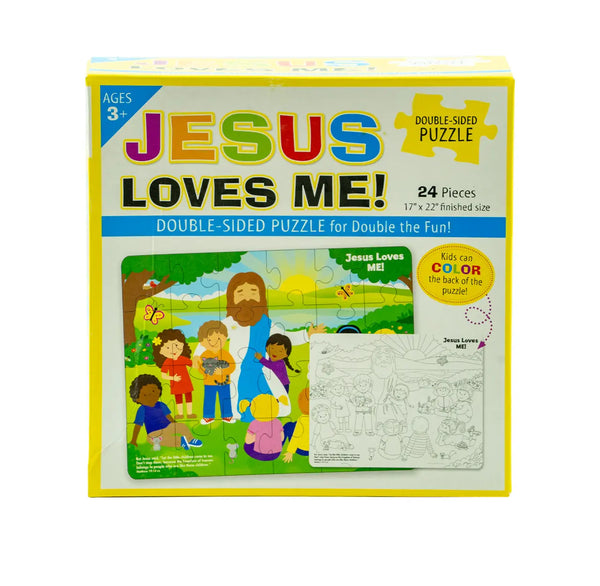 JESUS LOVES ME DOUBLE-SIDED PUZZLE – BibleStore