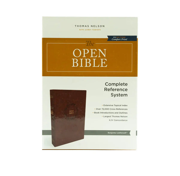 KJV OPEN BIBLE COMFORT PRINT BURGUNDY, LS – BibleStore