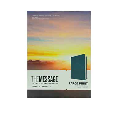 The Message Large Print (Hardcover Deluxe, Charcoal Linen Cross): The ...