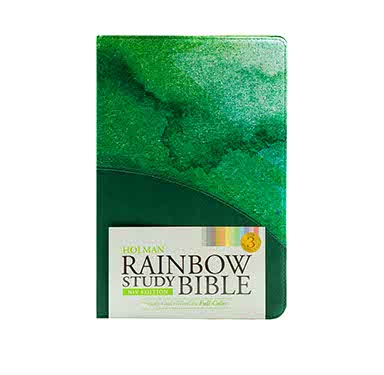 NIV Holman Rainbow Study Bible Green LeatherTouch – BibleStore